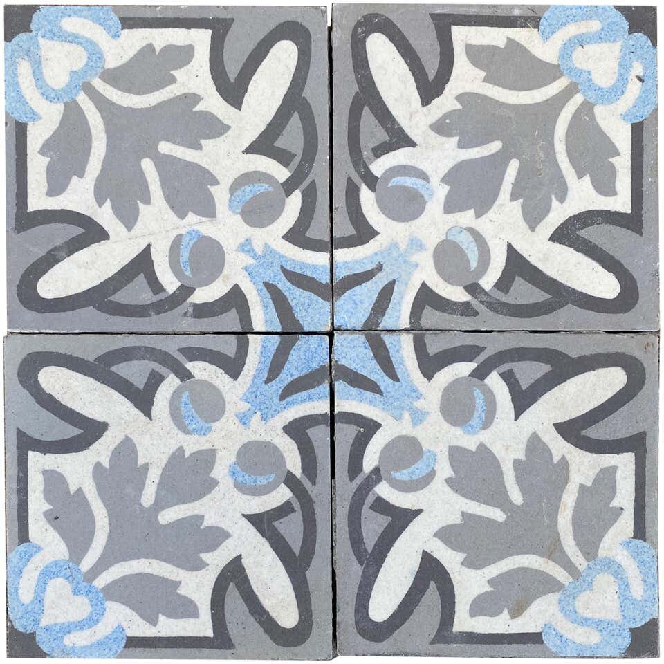 Reclaimed French Encaustic Concrete Tile (FL107)